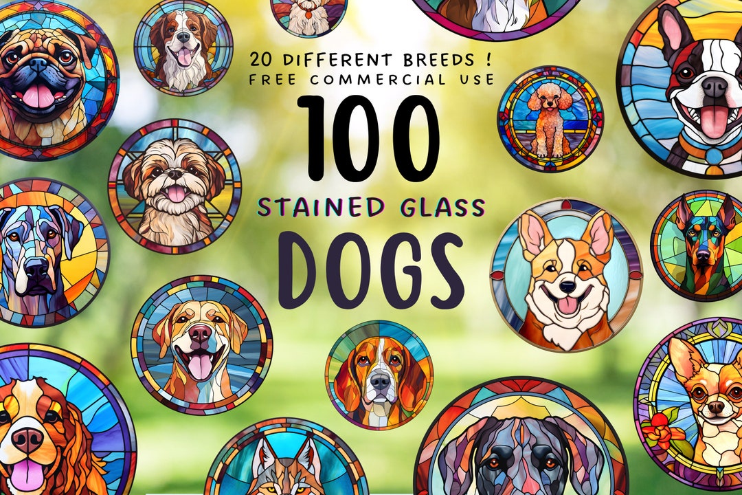 100 Stained Glass Dogs PNG Clipart Dog Stained Glass PNG Dog ...