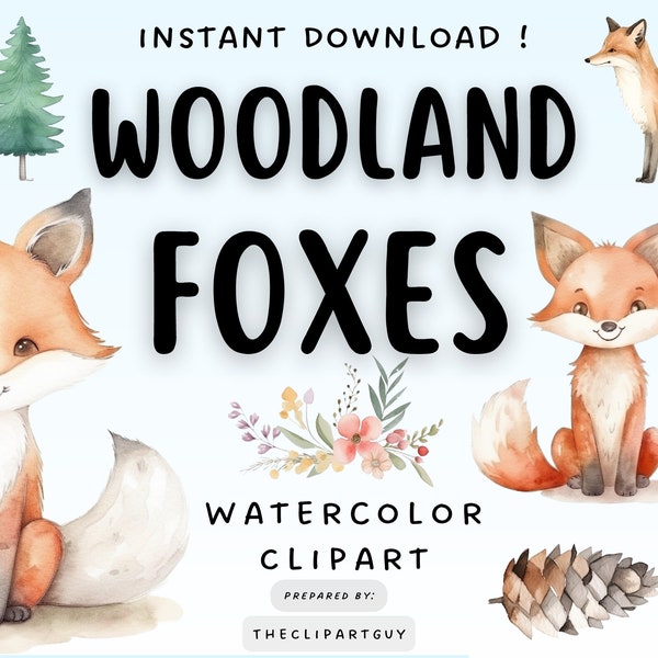 Fox Watercolor - Etsy