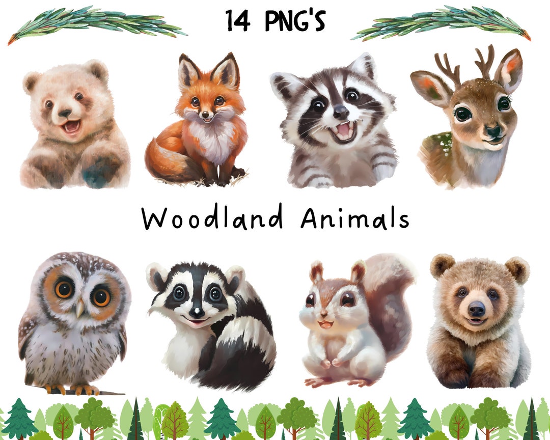Imágenes prediseñadas de animales del bosque Woodland Nursery Decor ...