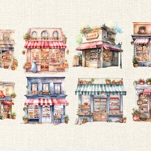 Bakery Shop Clipart Pastry Cafe Watercolor Clipart, Storefront PNG ...