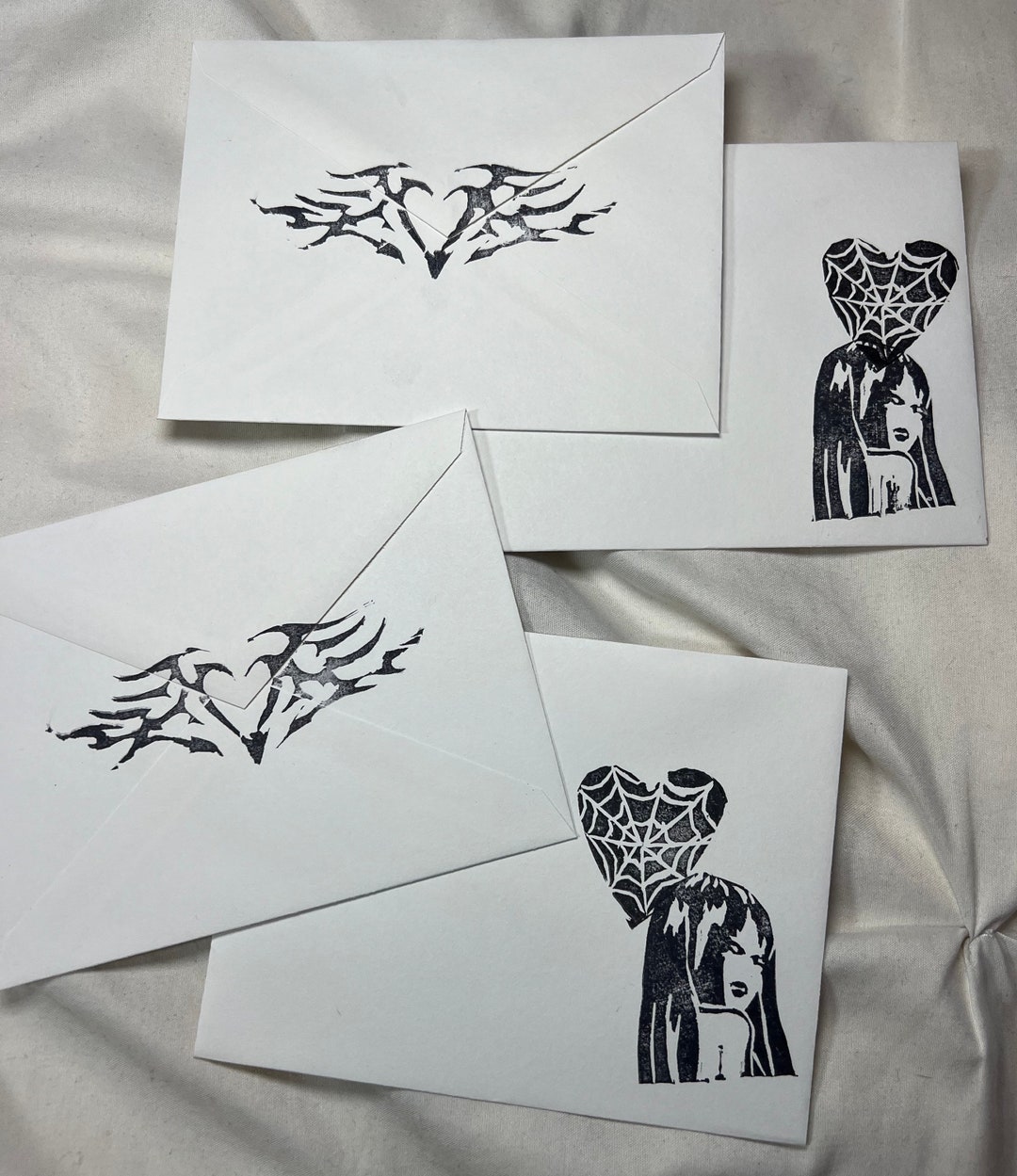 Goth Girl, Spider Web Heart, and Tramp Stamp Printed Envelopes - Etsy