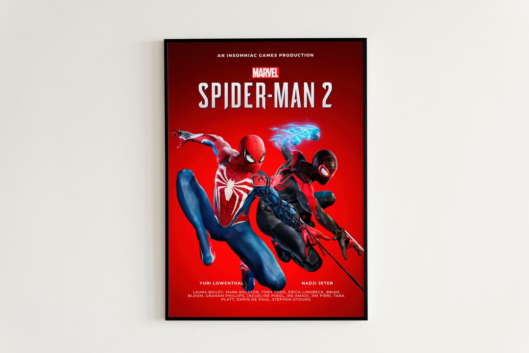 Marvel's Spiderman 2 Game Poster Print, Miles Morales, Peter Parker ...