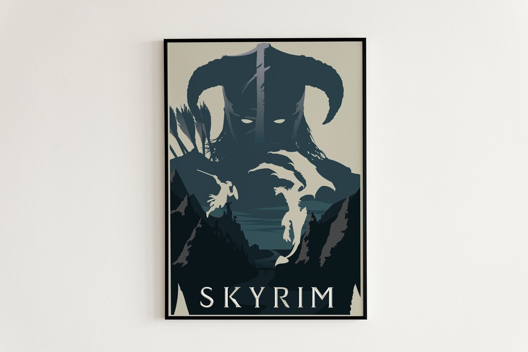 Elder Scrolls Skyrim Dragonborn Poster, TES Poster, Oblivion, Morrowind ...