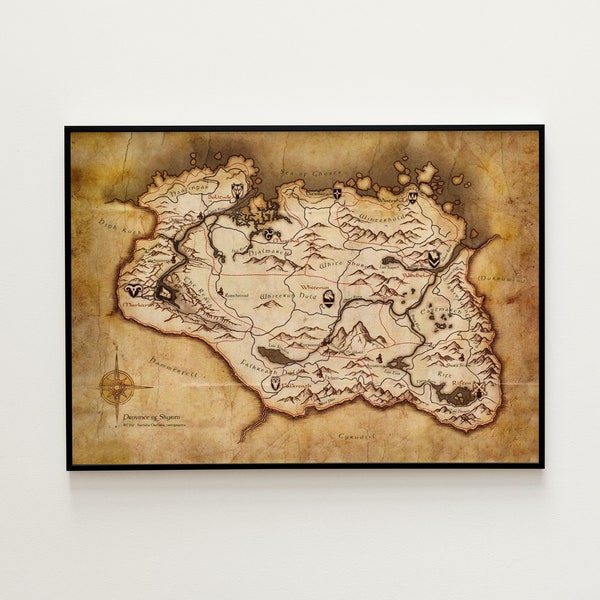 Skyrim Map Poster - Etsy UK