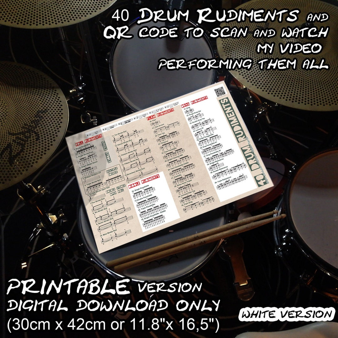 All 40 Rudiments Poster Digital Download Only - Printable Poster ...