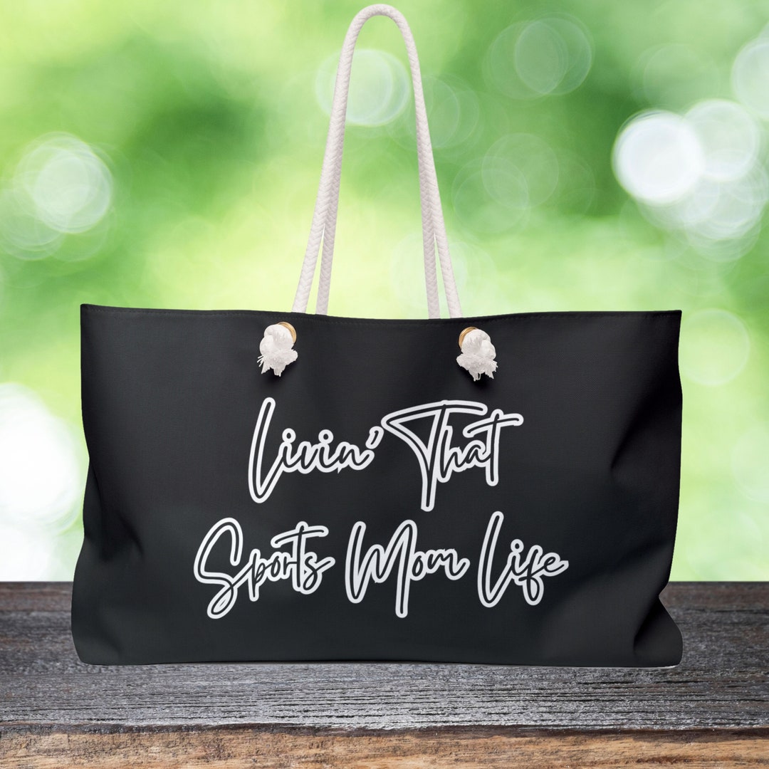Livin' That Sports Mom Life Tote Bag, Weekend Forecast Baseball Tote ...