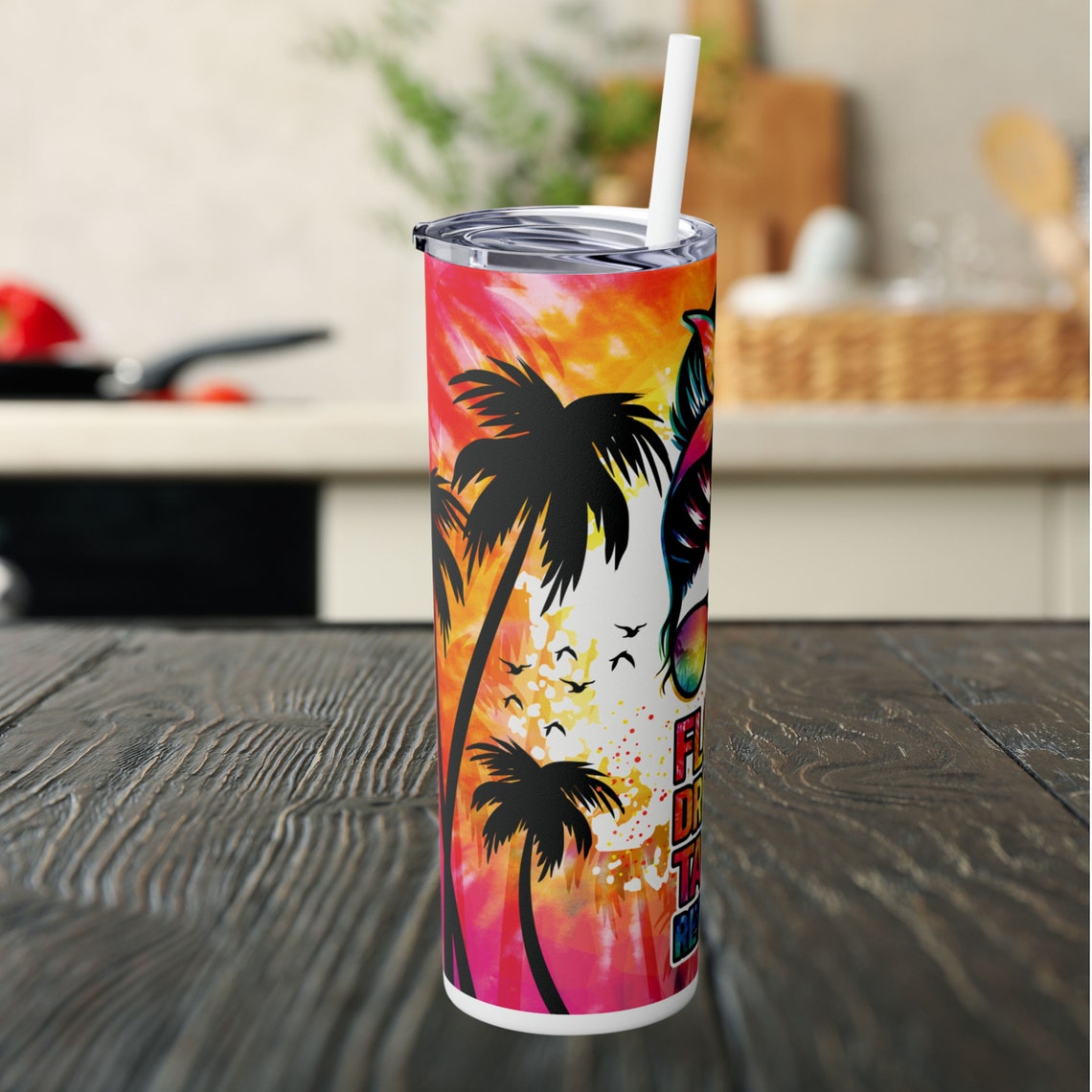 Float Drink Tan Repeat 20 Oz Skinny Tumbler, Tumbler With Straw, Messy ...