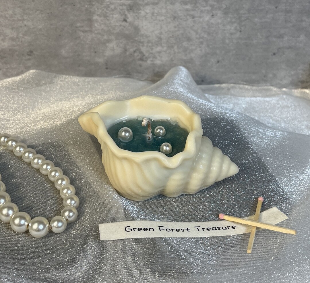 Oceanic Whispers: Handcrafted Seashell Shaped Candle, Large Shell ...
