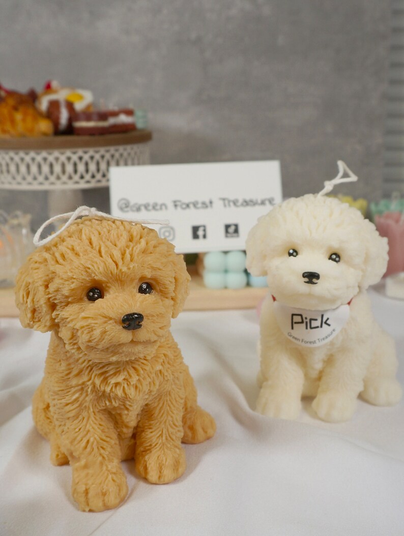 Cute Puppy Shaped Candle Teddy Dog Candle Poodle Candle - Etsy