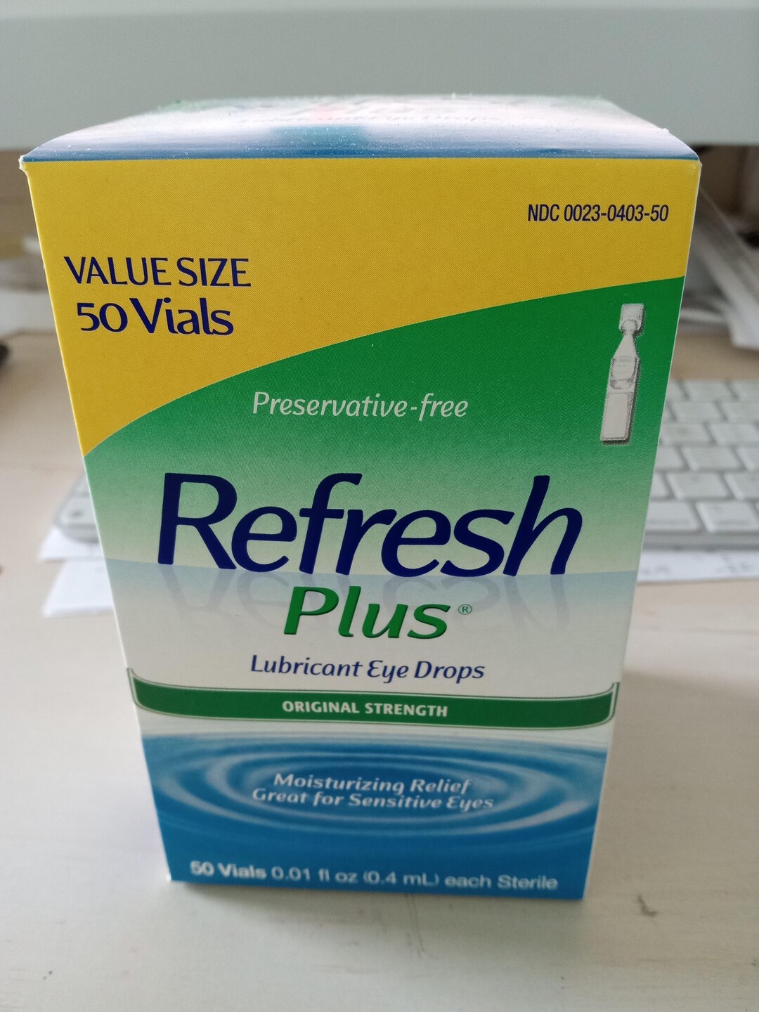 Refresh Plus Lubricant Eye Drops Moisturizing Relief for Dry Eyes Vials ...