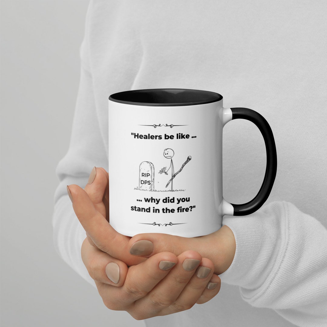 ESO Elder Scrolls Online Gamer Healer DPS Fire Funny Cup Mug With Color ...