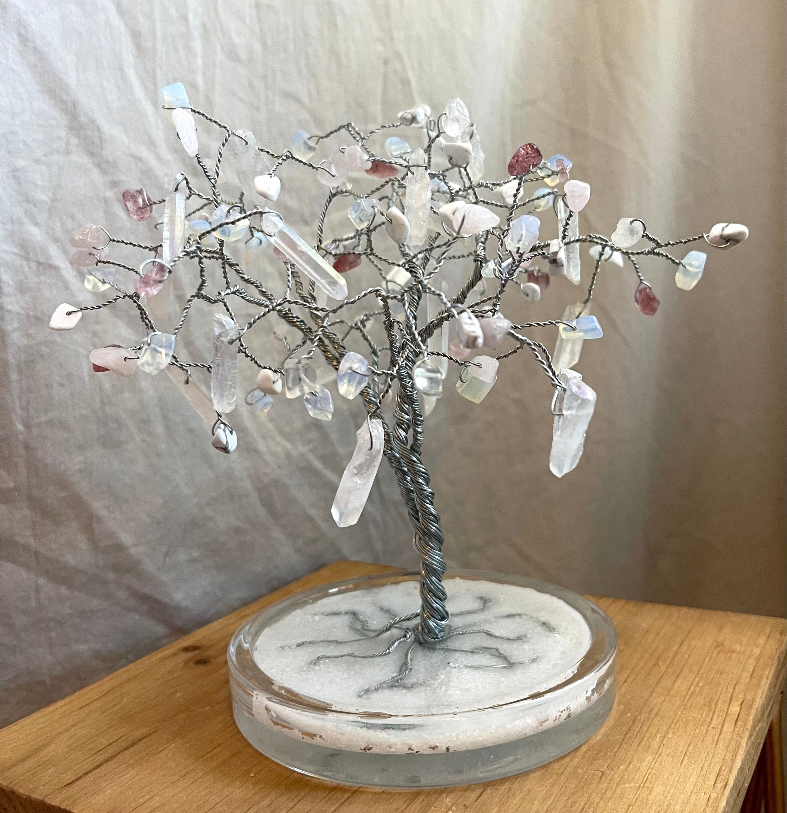 Wire Tree Sculpture, Handmade, Crystal Gem Wire Tree, Medium - Etsy
