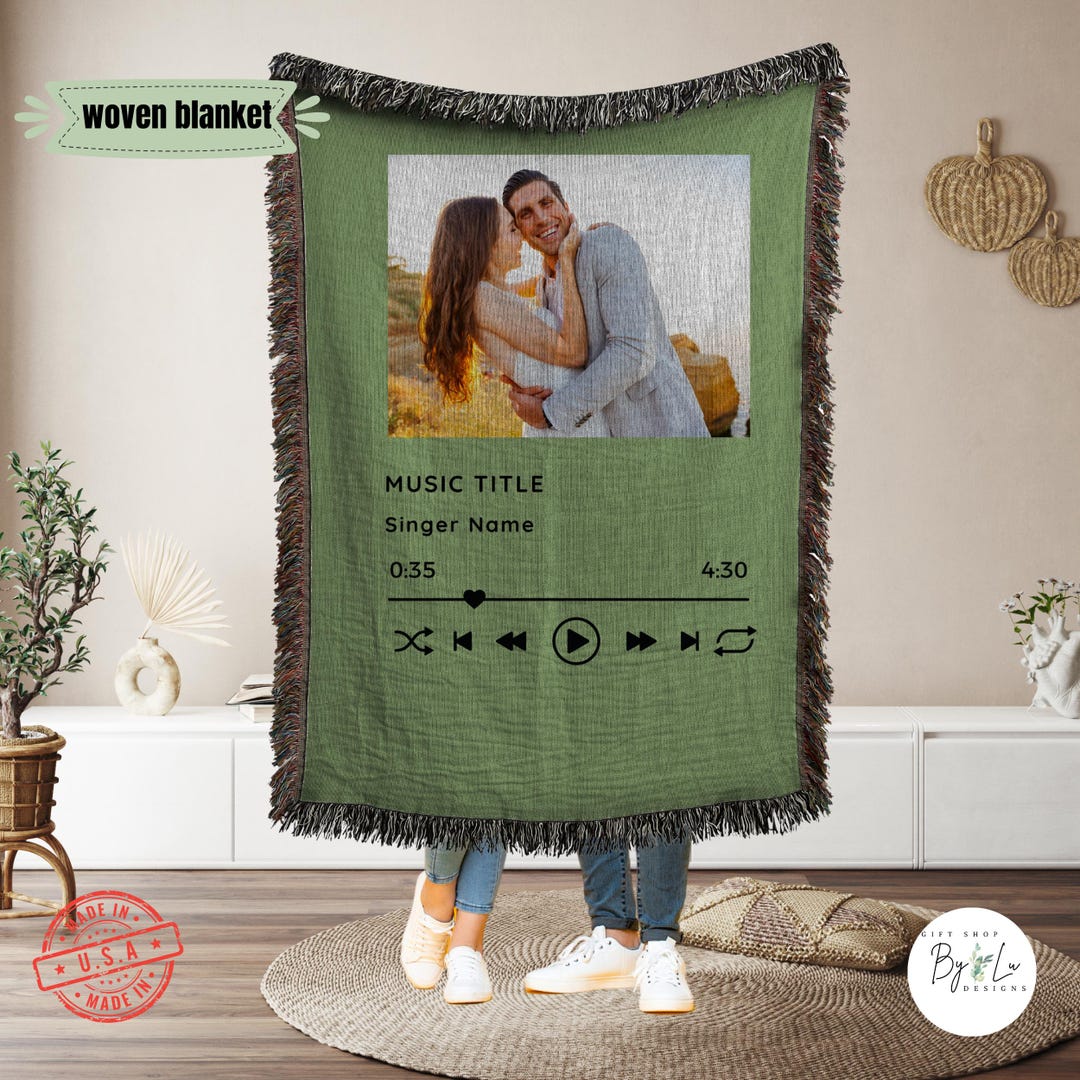Personalized Song Blanket With Photo, Blanket With Custom Photo and ...