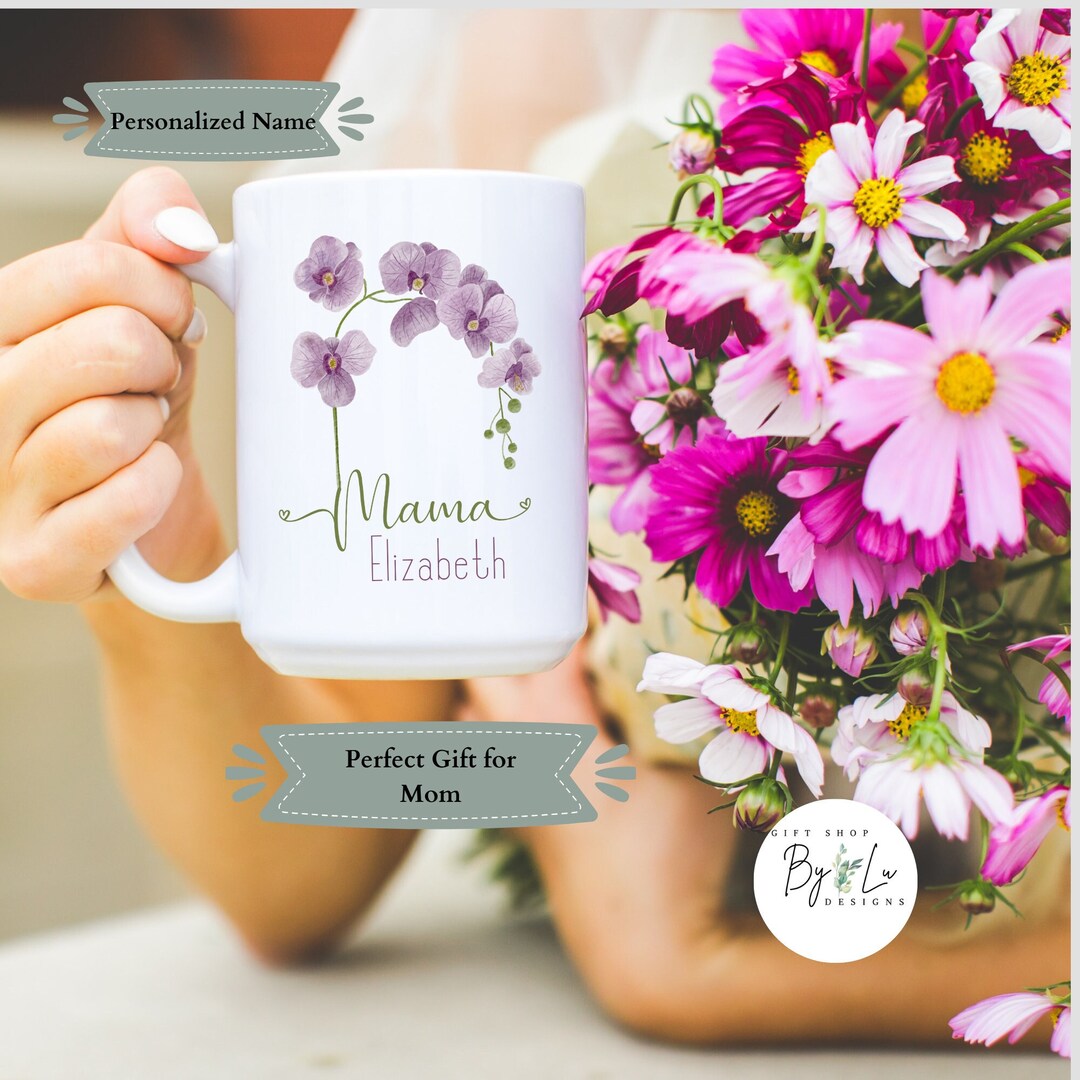 Personal Mothers Day Coffee Mug, Orchids Phalaenopsis Coffee Mug ...