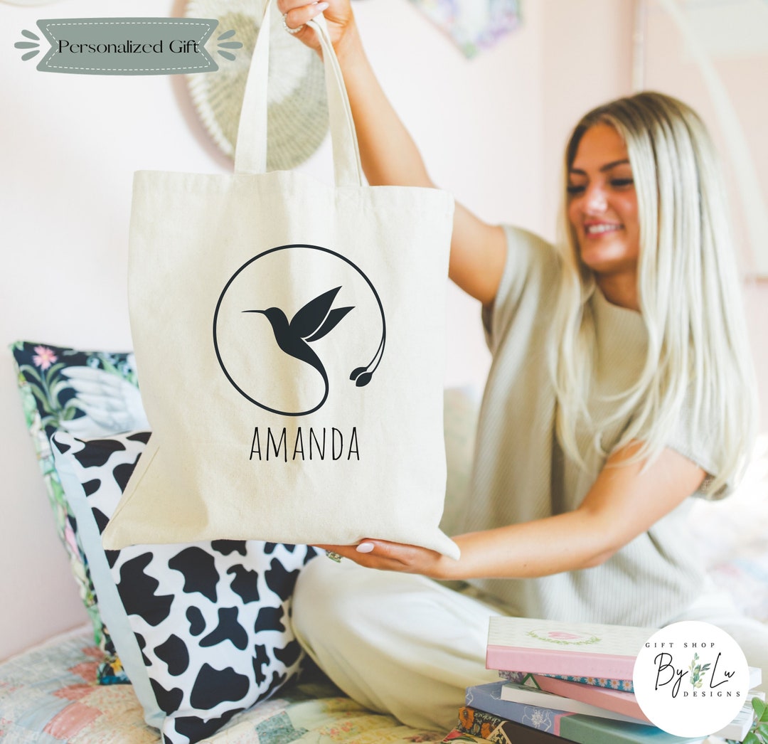 Custom Hummingbird Tote Bag, Hummingbird Watercolor Tote Bag ...