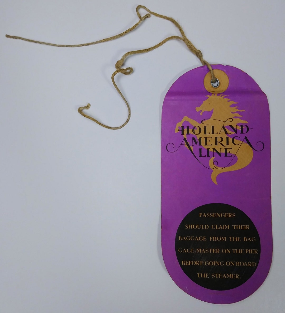 Holland America Line First Class Baggage Tag / Vintage 1950's - Etsy