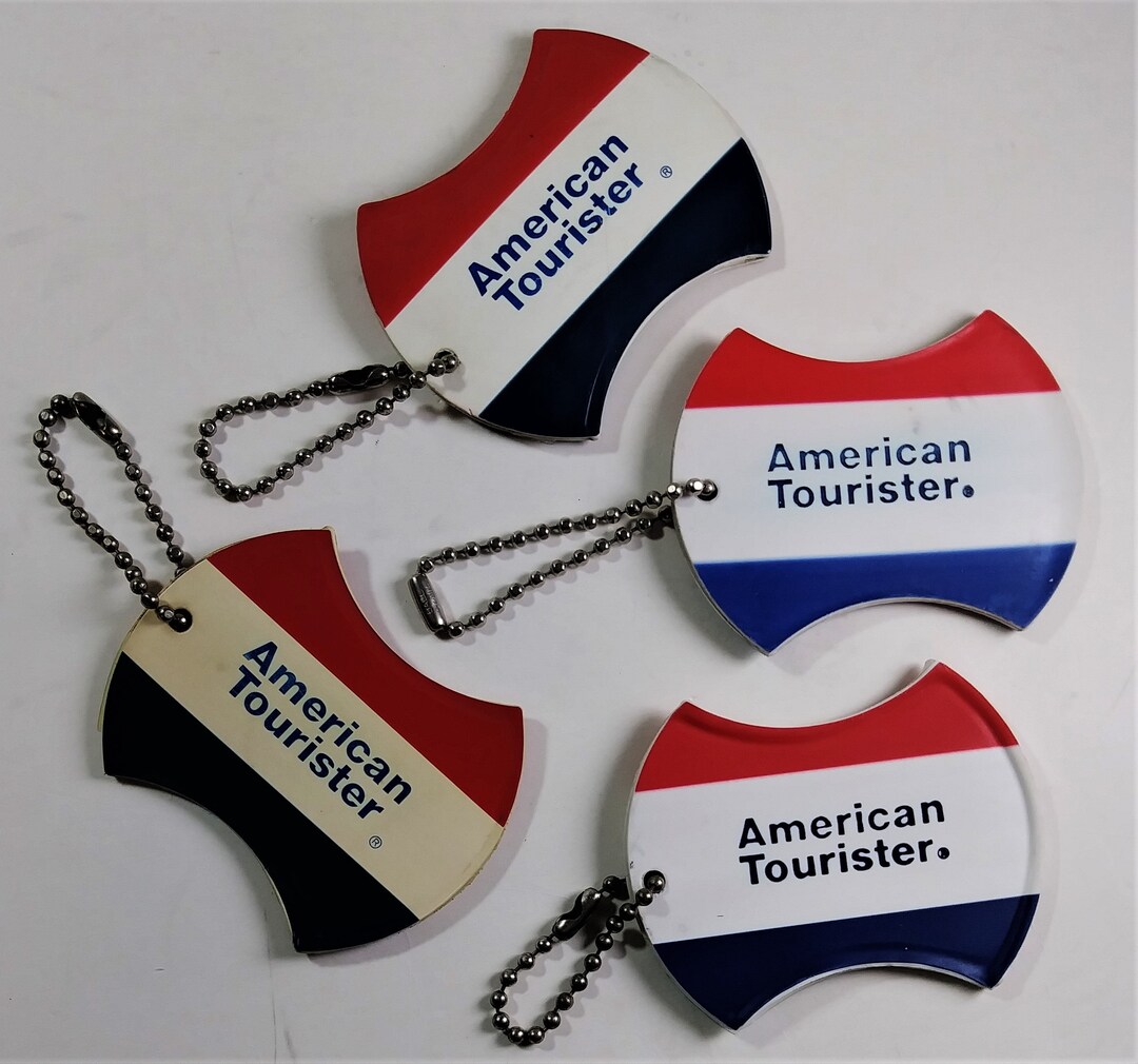 American Tourister Red, White and Blue Luggage Tags / Vintage / Lot of ...