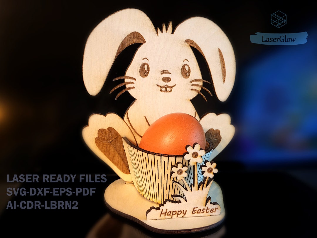 Laser Cut Easter Egg Basket, Funny Easter Bunny With an Egg Holder ...