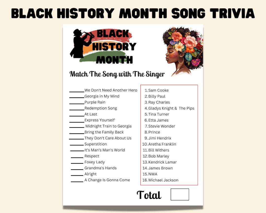 Black History Month Music Trivia, Celebrate Black History W/ Music ...
