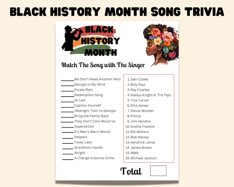 Black History Month Music Trivia, Celebrate Black History W/ Music ...