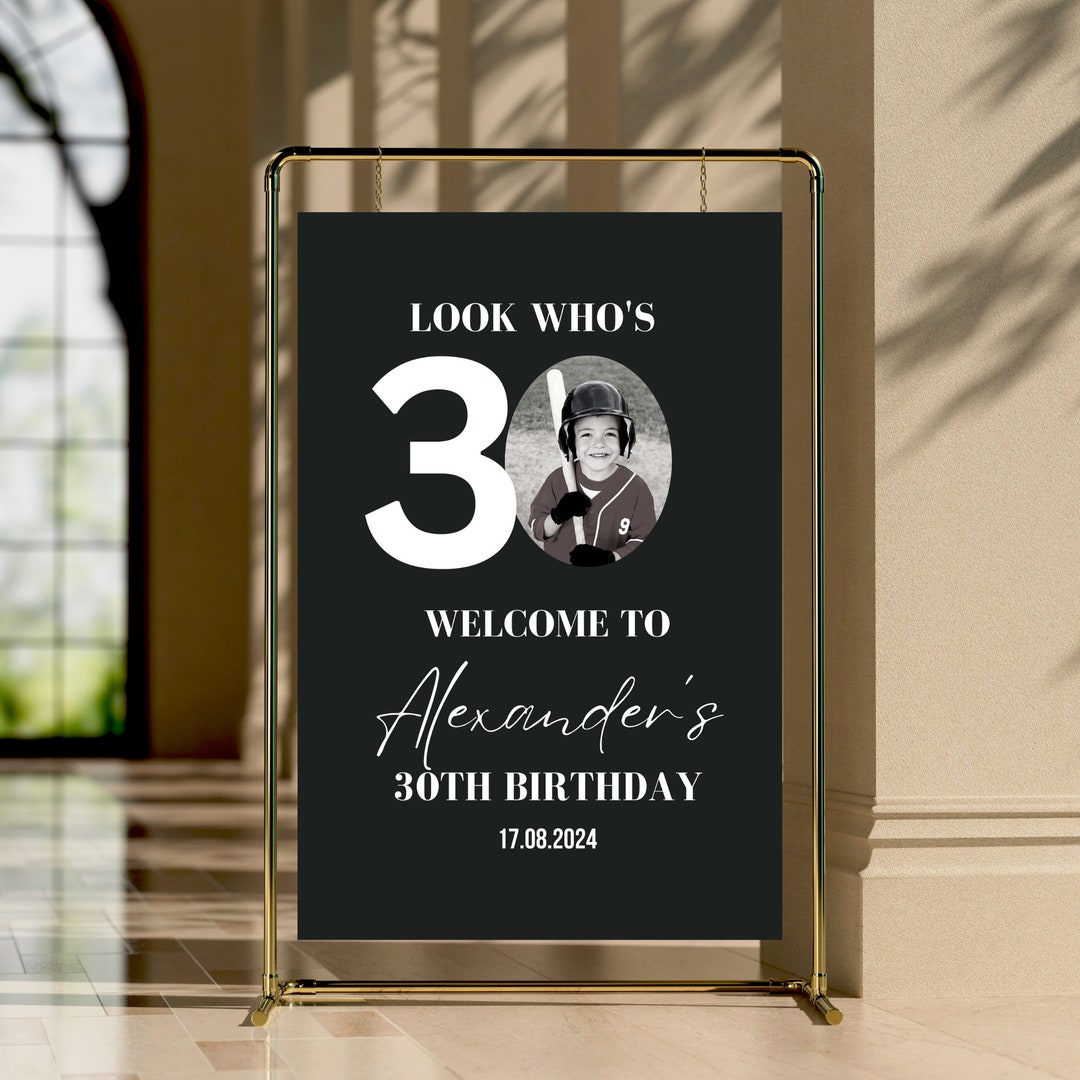 Look Who's 30 Welcome Sign,30th Birthday Celebration Welcome Sign ...