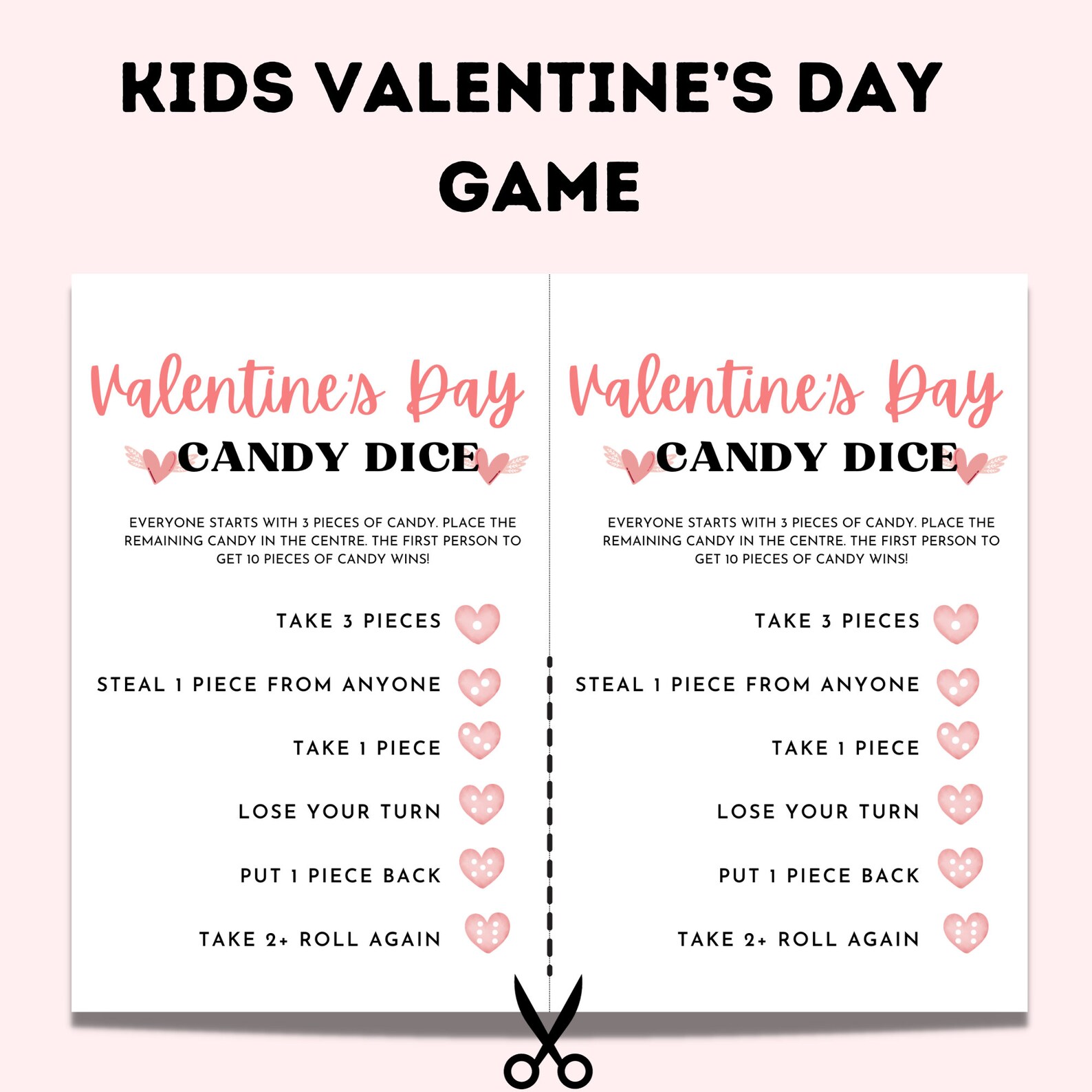 Valentines Day Candy Dice Game, Fun Kids Valentine Day Party Game ...