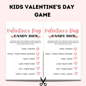 Valentines Day Candy Dice Game, Fun Kids Valentine Day Party Game ...