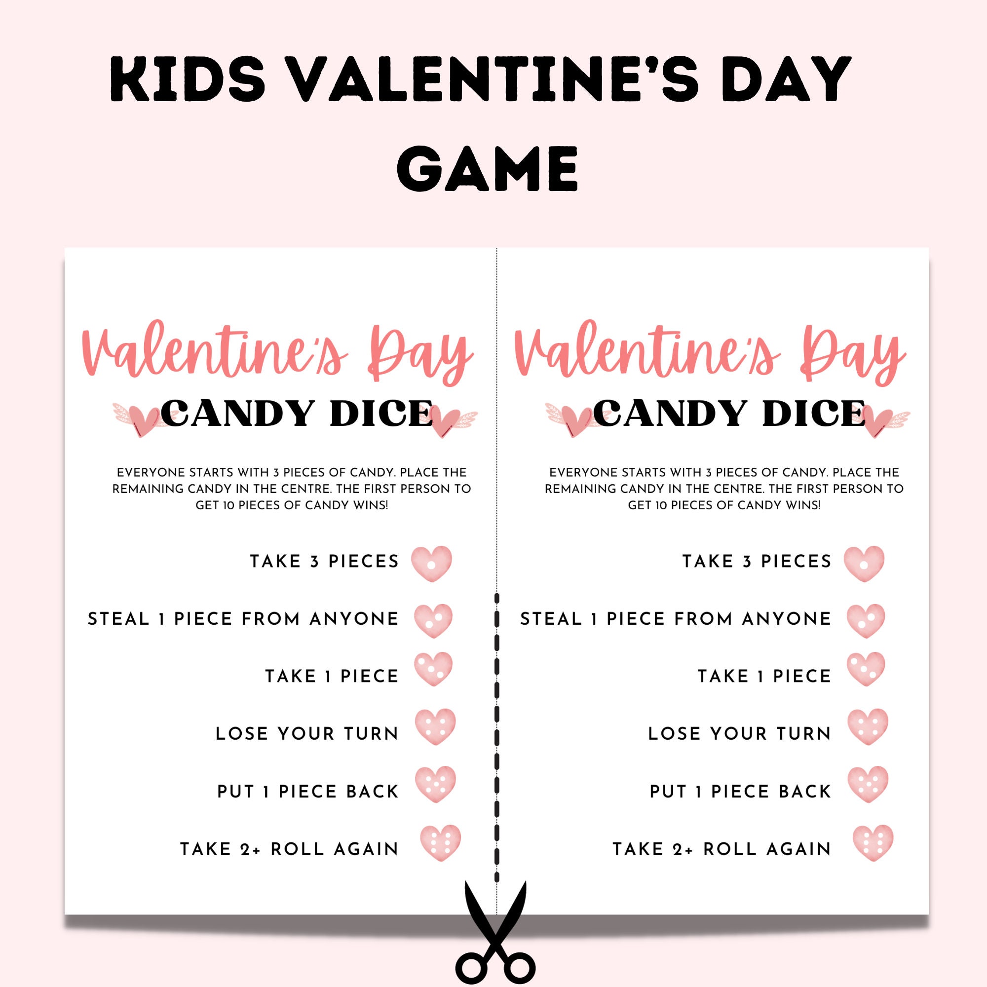 Valentines Day Candy Dice Game, Fun Kids Valentine Day Party Game ...