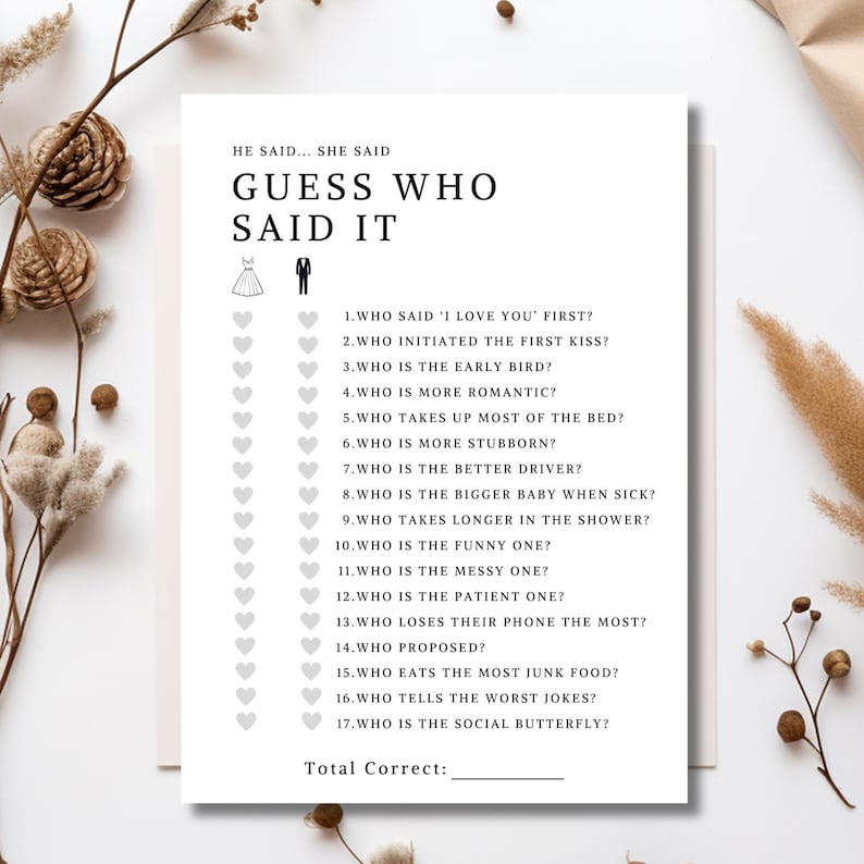 Guess Who Bride or Groom Bridal Shower Game, Funny Bride or Groom ...