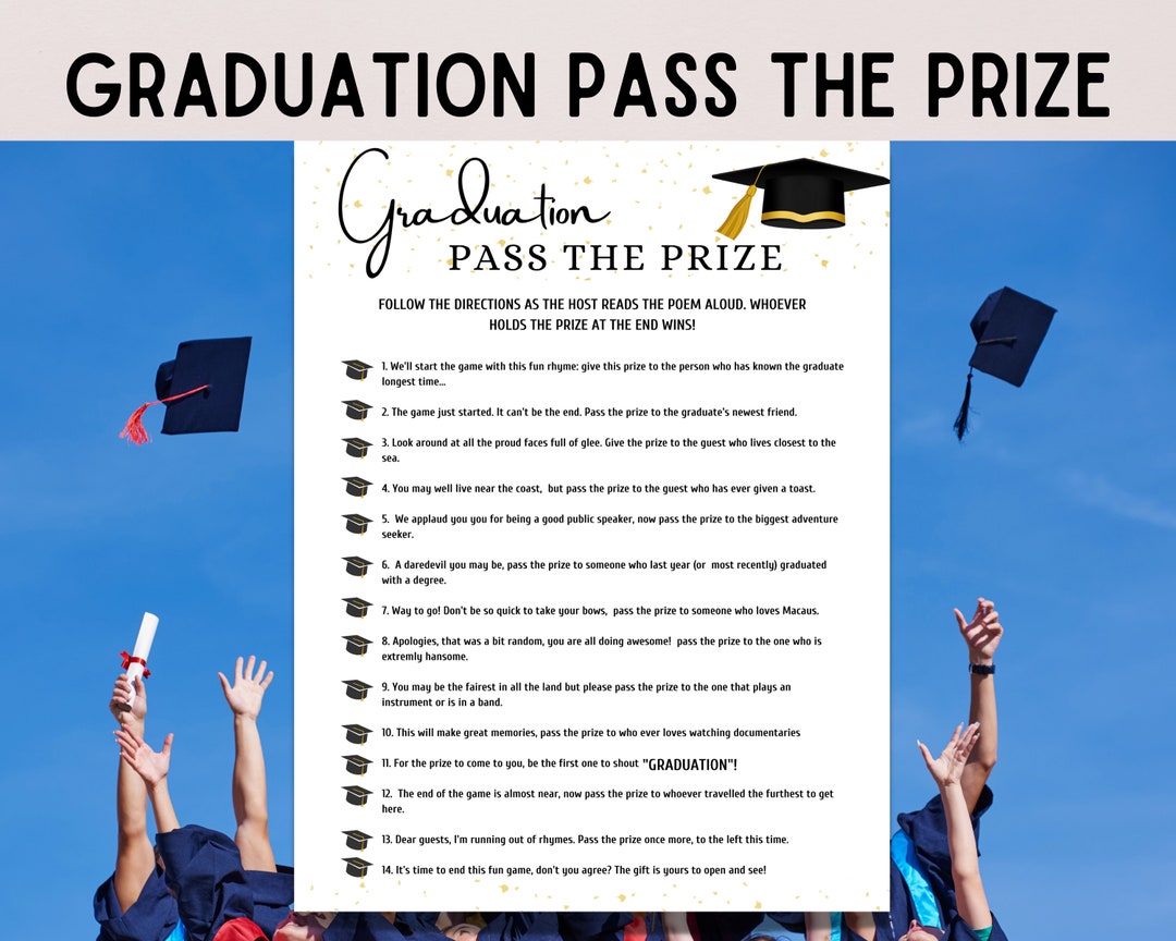 Pass the Prize Fun Graduation Game, Pass the Poem Game, Modern ...