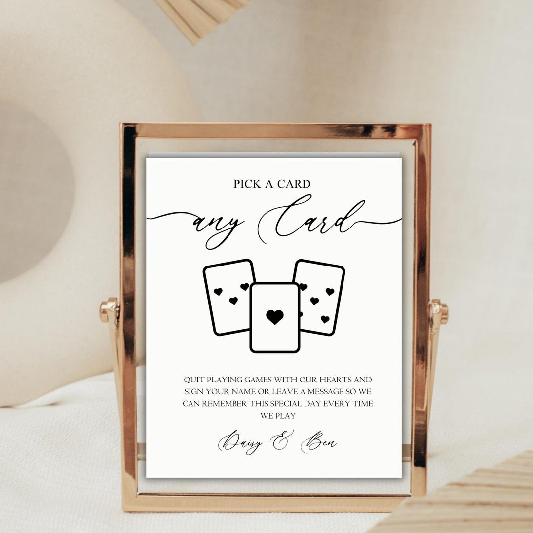 Playing Cards Guest Sign| Please Sign Our Guestbook | Editable Sign ...