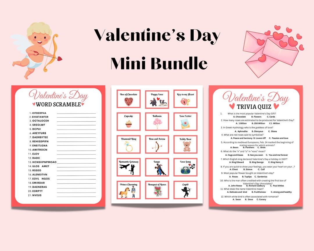 Valentines Day Games Bundle, Valentines Day Party Games, Valentines Day ...