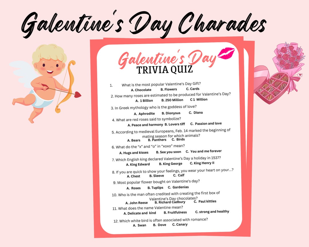 Galentines Day Trivia Game Galentines Day Party Game Valentines Day