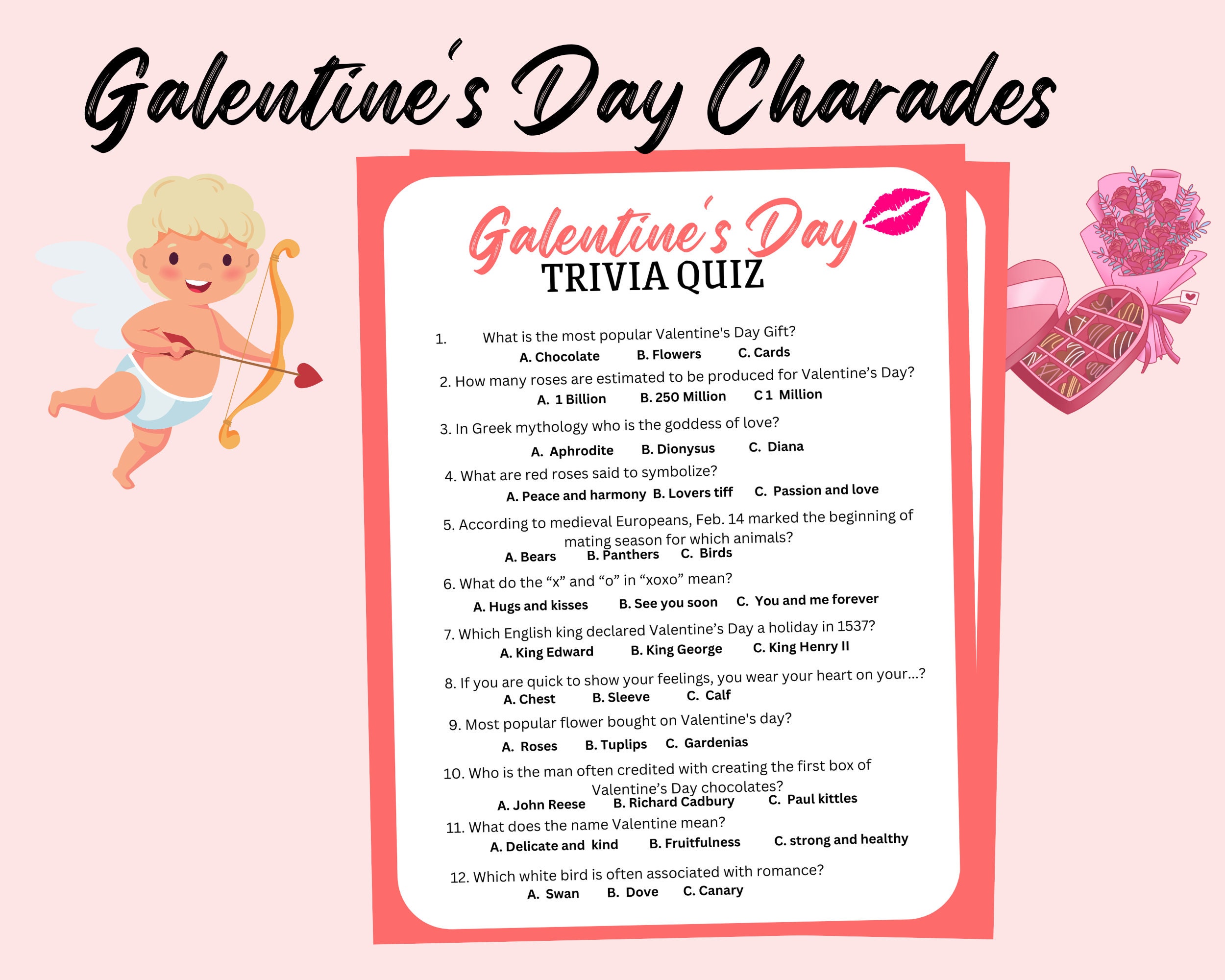 Galentines Day Trivia Game,galentines Day Party Game,valentines Day ...