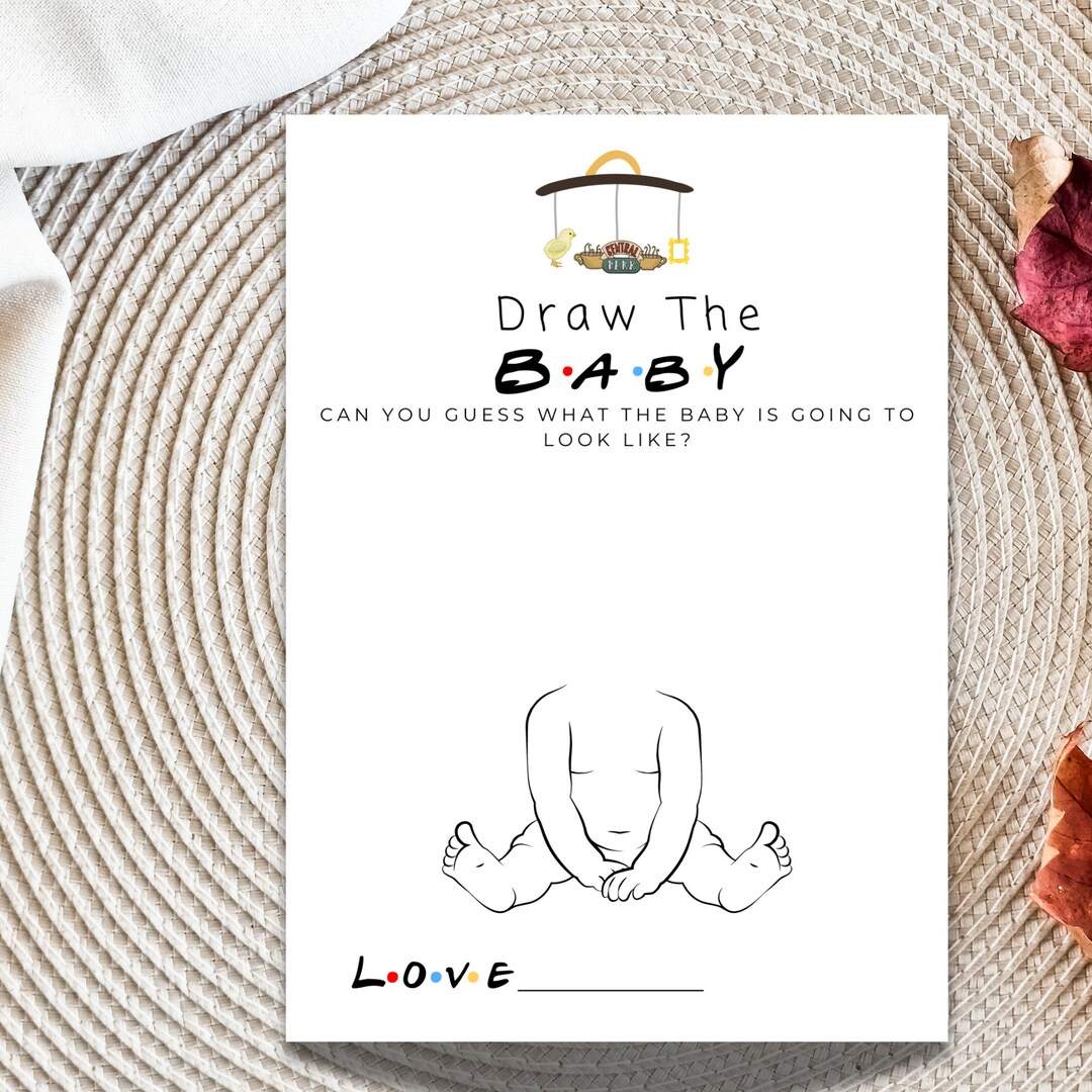 Friends Baby Baby Shower Game, Draw the Baby - Printable, Minimalist ...