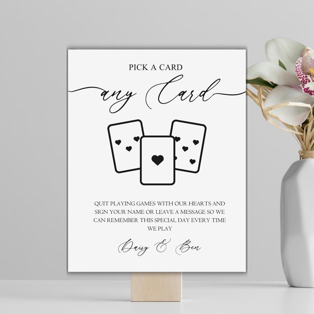 Playing Cards Guest Sign| Please Sign Our Guestbook | Editable Sign ...
