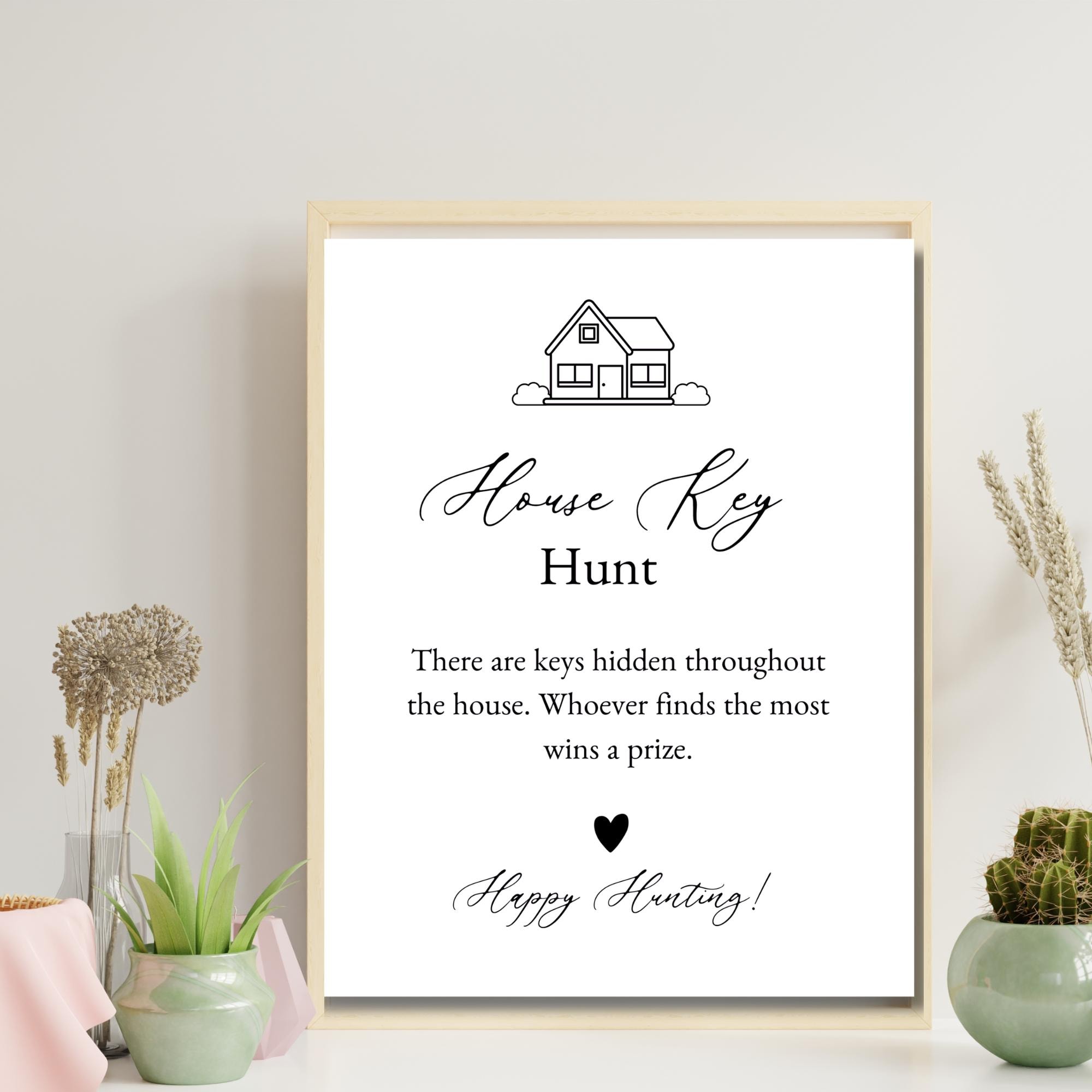Housewarming Key Hunt Sign Housewarming Party Game Find the Keys Game ...