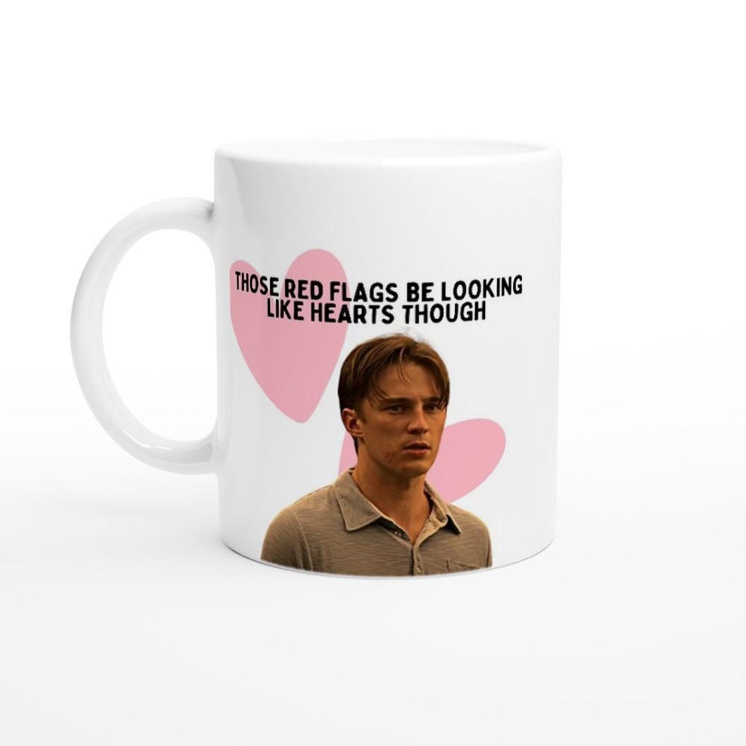 Funny Rafe Cameron Mug Outer Banks Red Flags Heart Design Perfect Gift ...