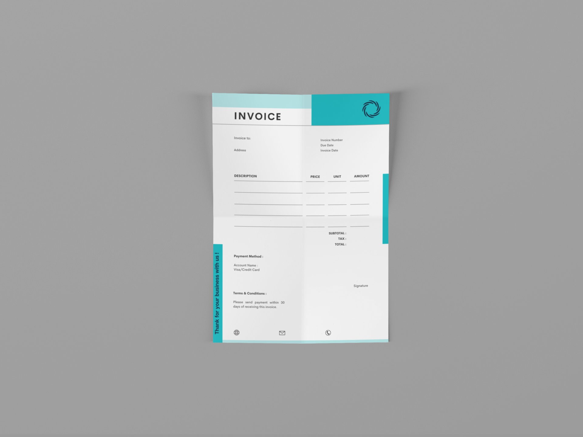 Simple Minimalistic Professional Invoice Instant Download - Etsy