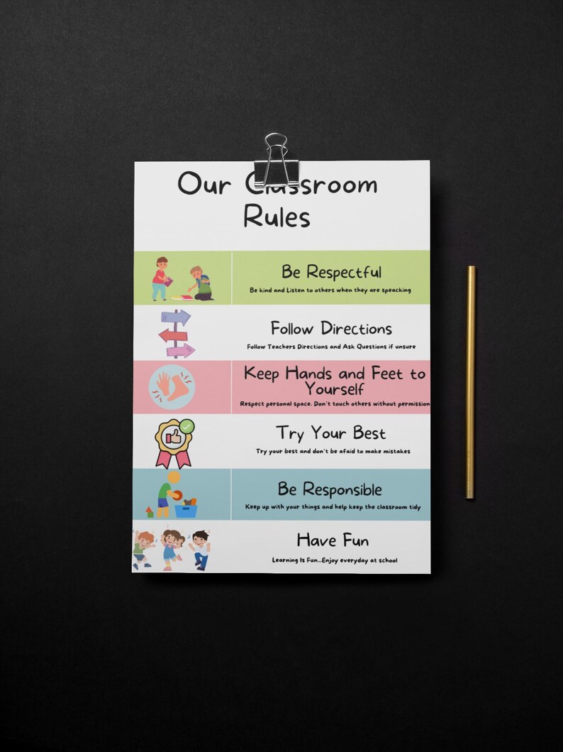 Classroom Rules Fun Printable for Teachers - Etsy
