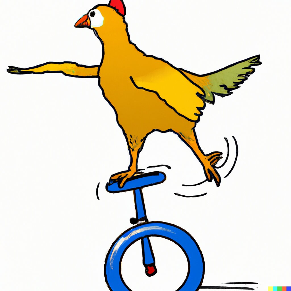 Chicken on a Unicycle Digital Download - Etsy