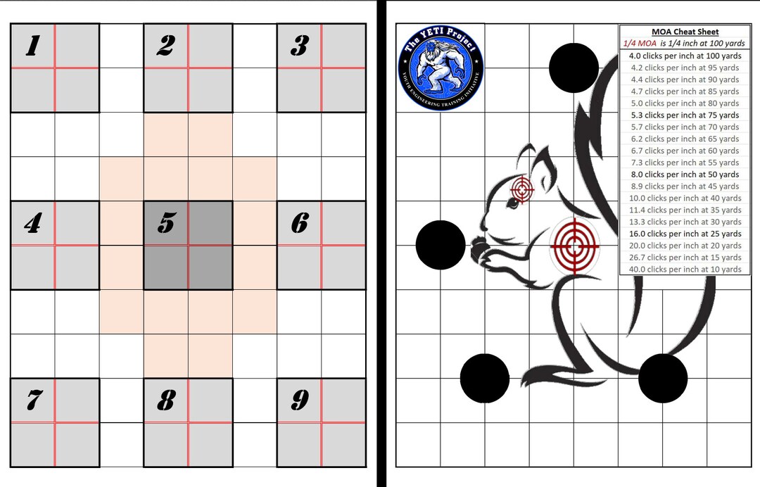 Printable Practice Targets - Rifle Zeroing & Hunting (double-sided ...