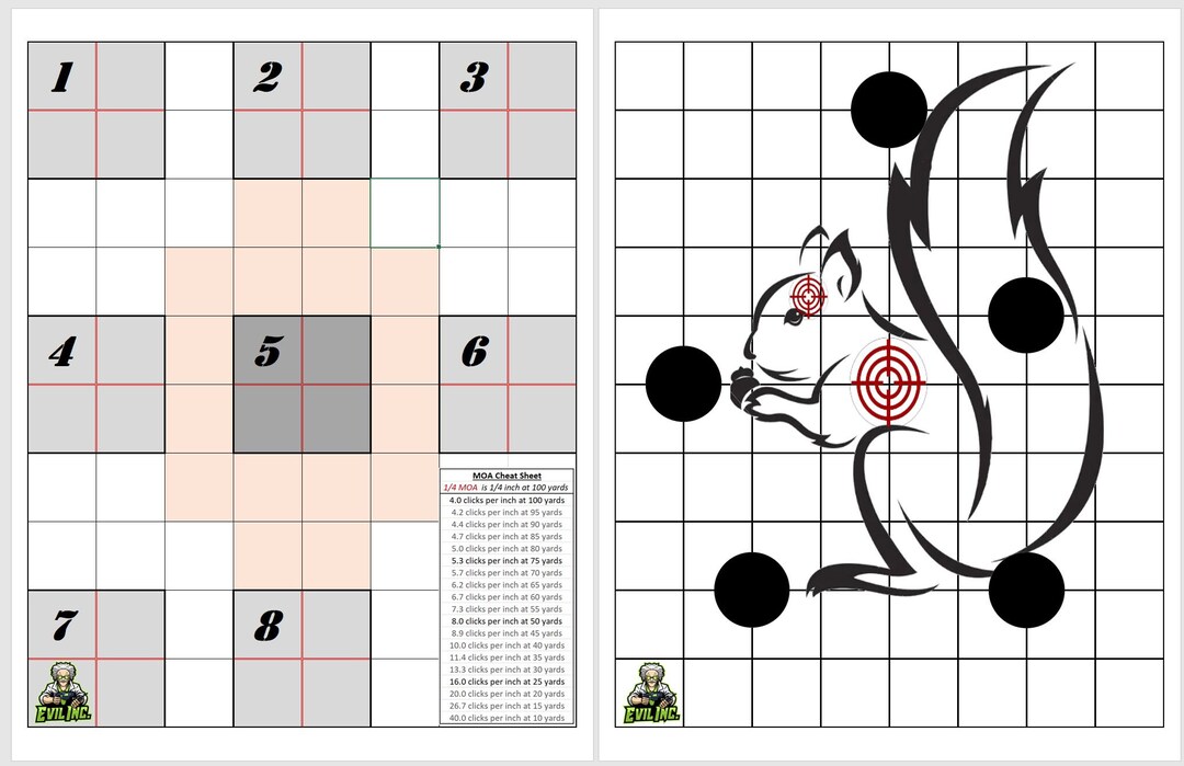 Printable Practice Targets Rifle Zeroing & Hunting - Etsy