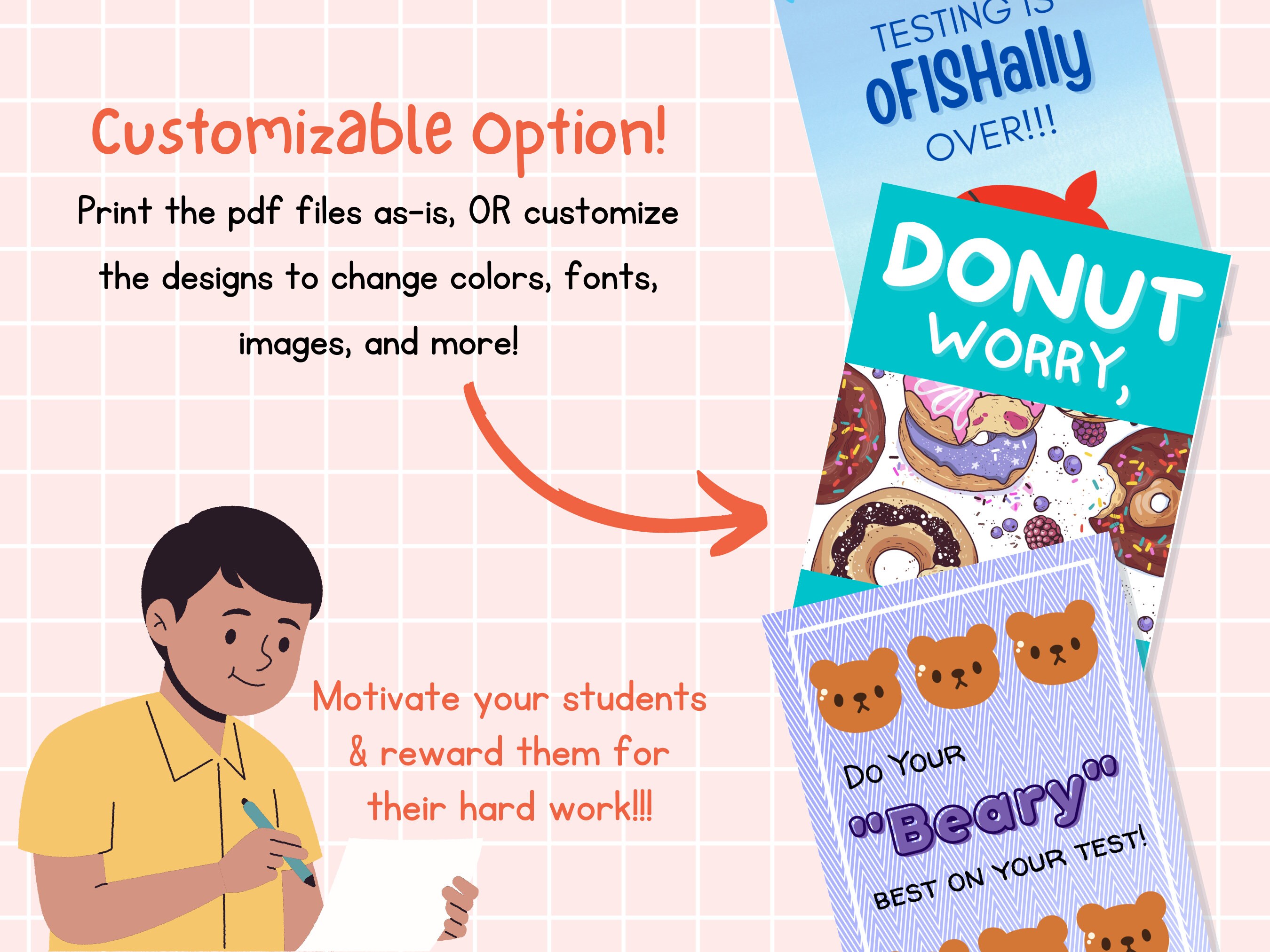 Student Treat Tags - Editable Testing Themed Treat Tags for Students - Etsy