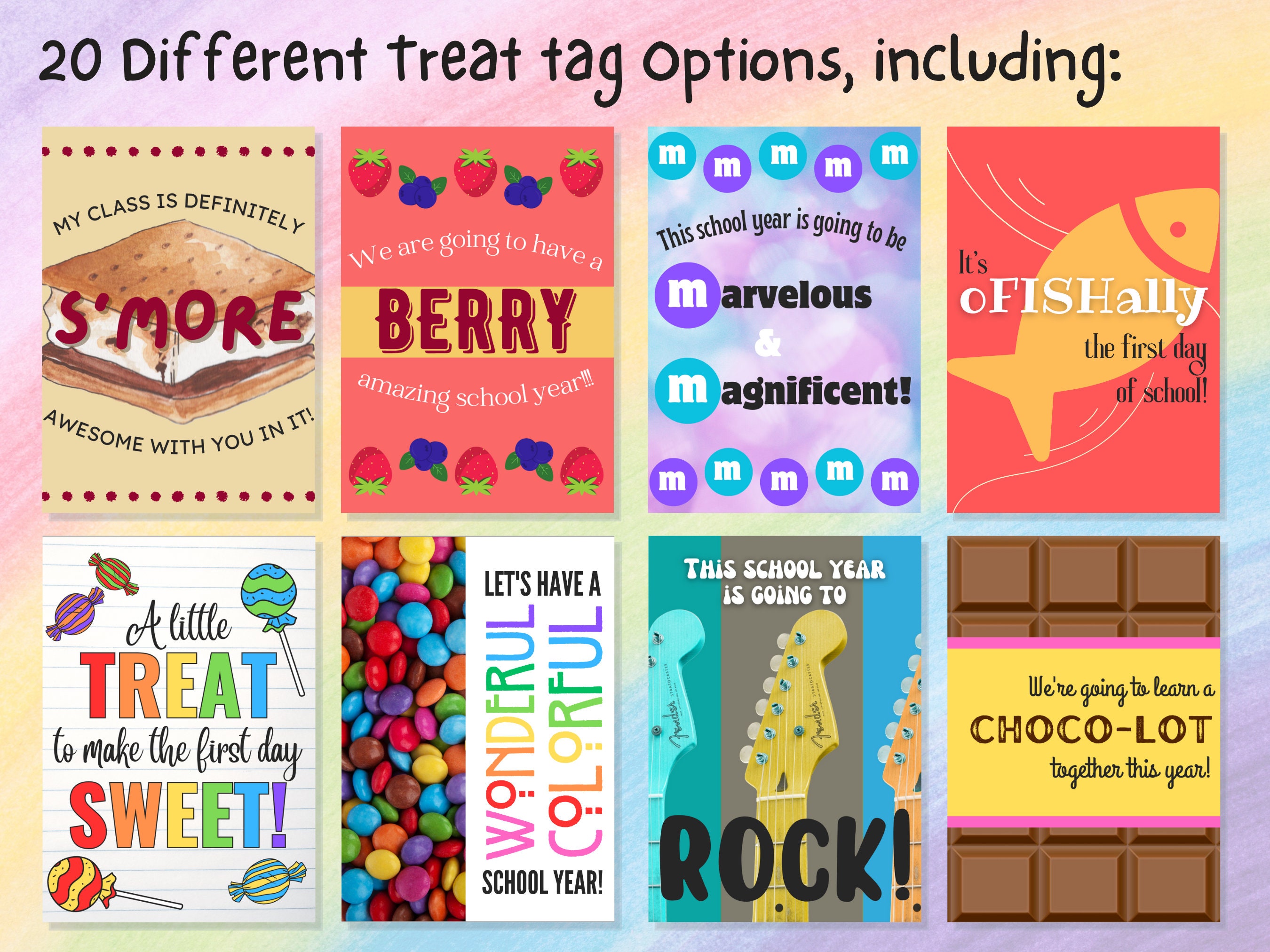 Student Treat Tags - Editable First Day of School Themed Sweet Treat ...