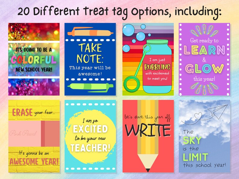 Student Treat Tags - Editable First Day of School Themed Fun Treat Tags ...