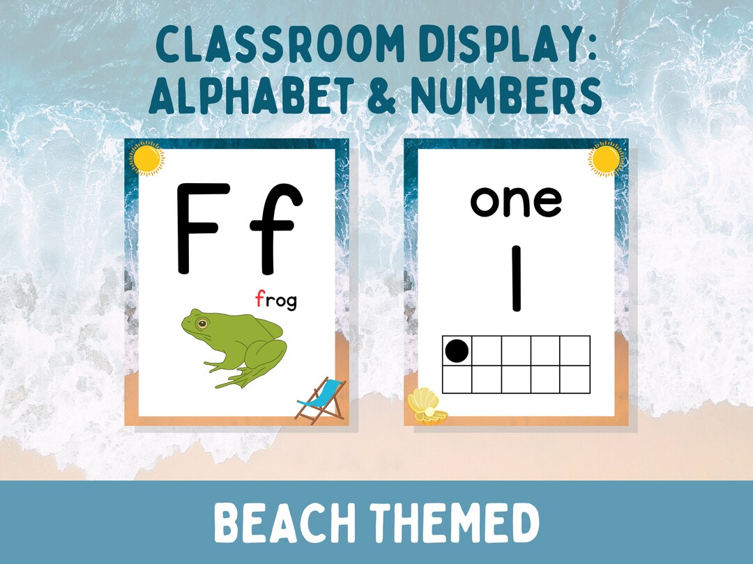Beach Themed Alphabet and Number Posters for Primary Classrooms - 3 ...