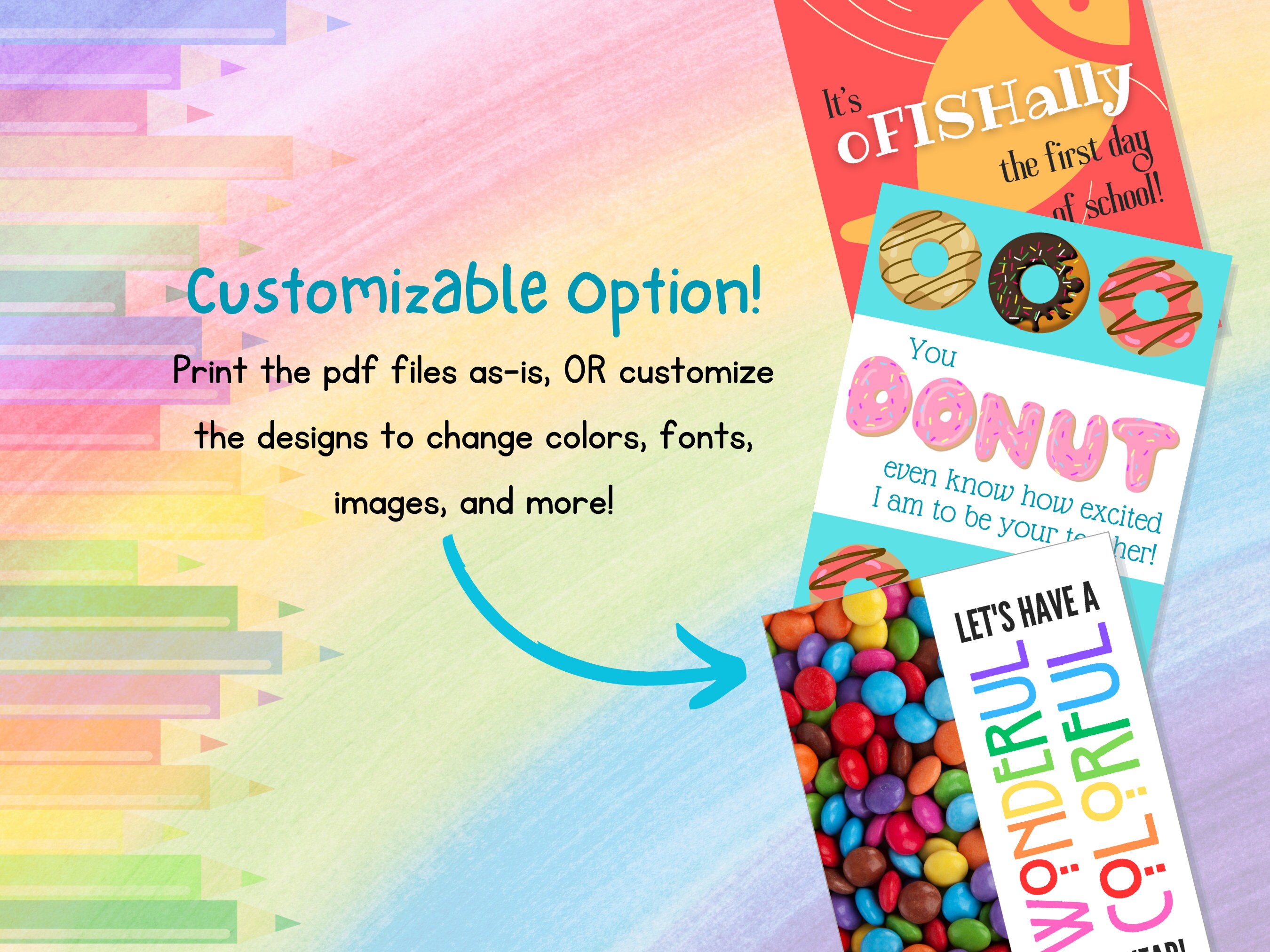 Student Treat Tags - Editable First Day of School Themed Sweet Treat ...