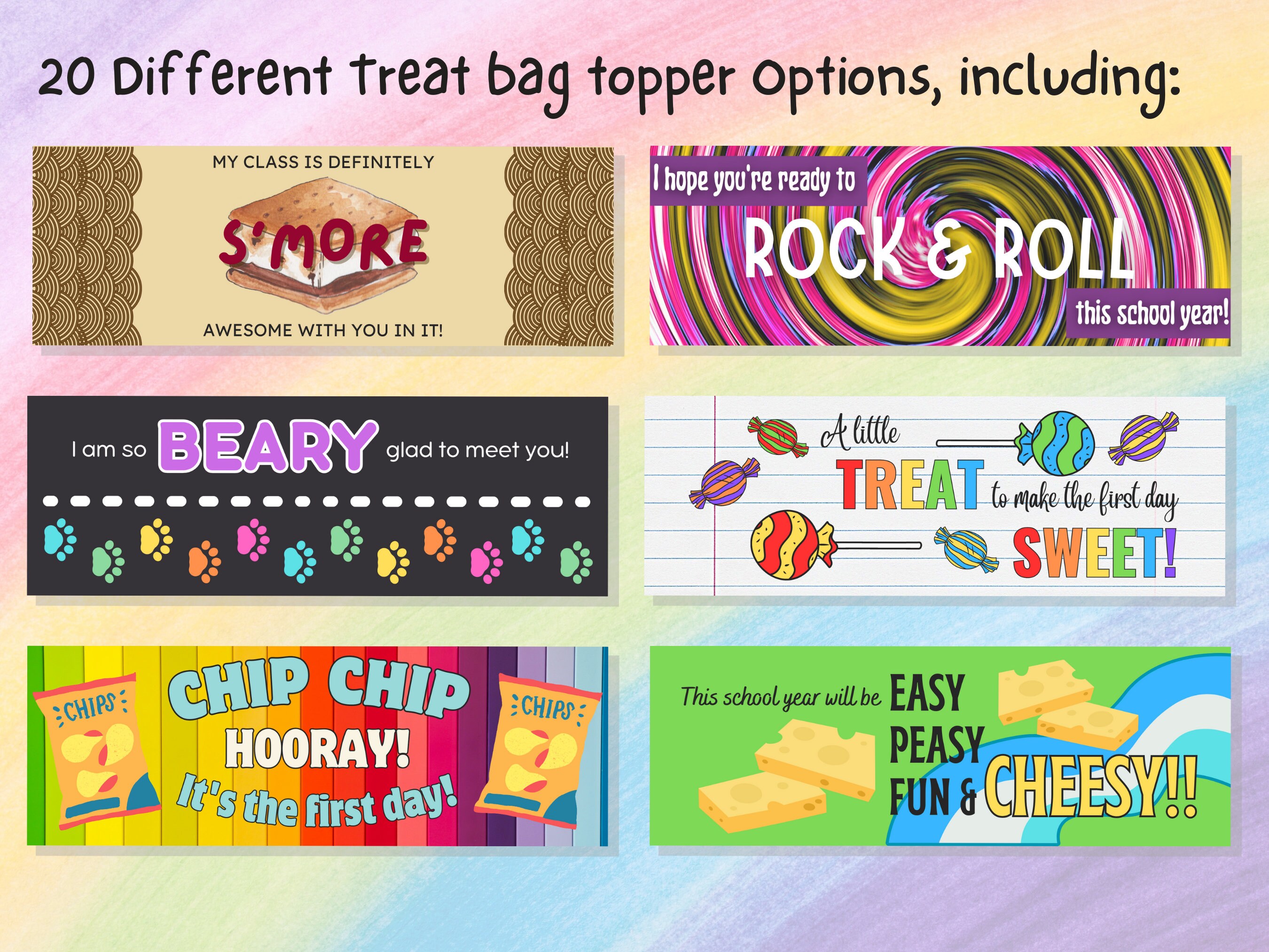 Student Treat Tags - Editable First Day of School Themed Sweet Treat ...