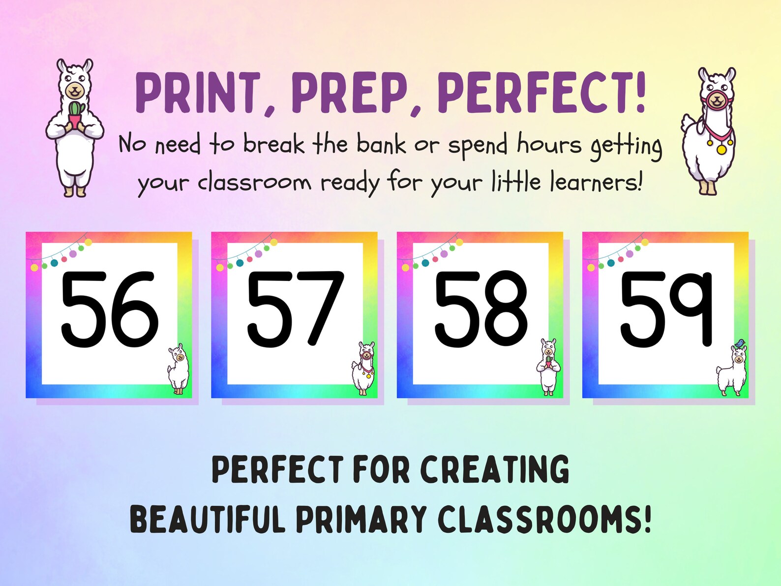 Llama Themed Alphabet and Number Posters for Primary Classrooms - 3 ...